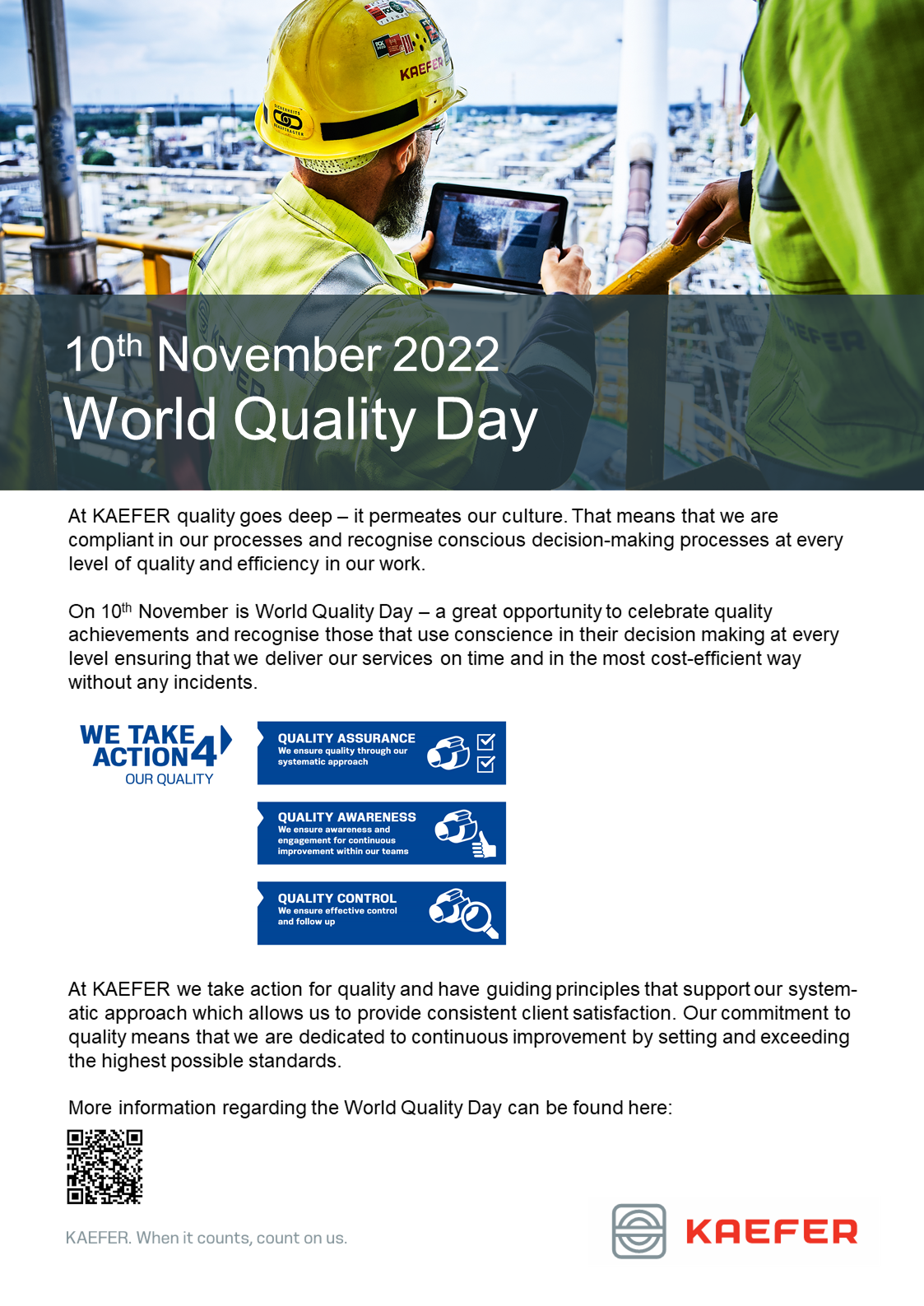 World Quality Day | KAEFER Energy
